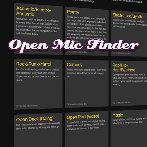 Genres - Open Mic Finder